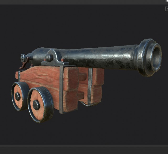 cannon 2 cartoon 3d model