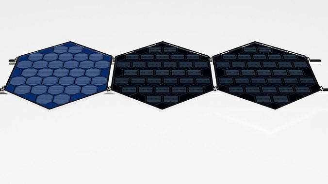 Solar Panel Hexagonal 3d model