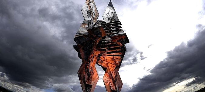 Sci-Fi Egyptian Alien Floating Monolith Huge 2 3d model