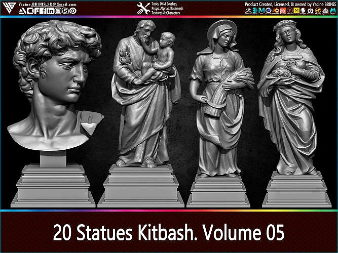 20 Statues Kitbash Vol 05 3d model