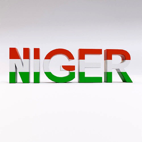 Niger country Name text 3d model