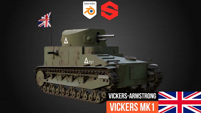 Vickers Medium tank MK1 3d model