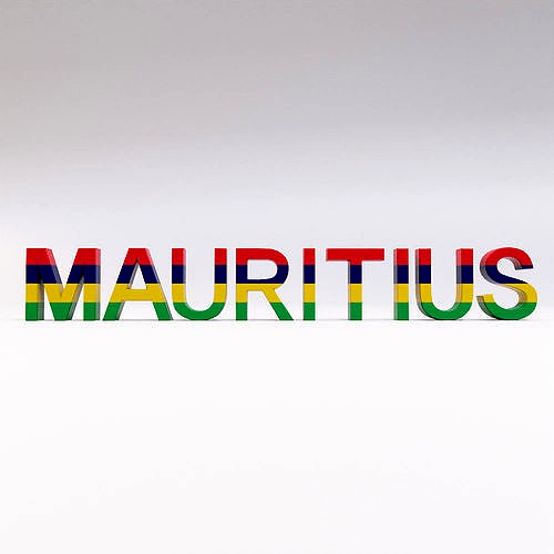 Mauritius country Name text 3d model