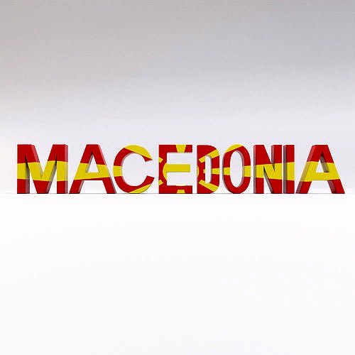 Macedonia country Name text 3d model
