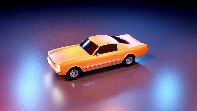 Ford Mustang - low poly 3d model