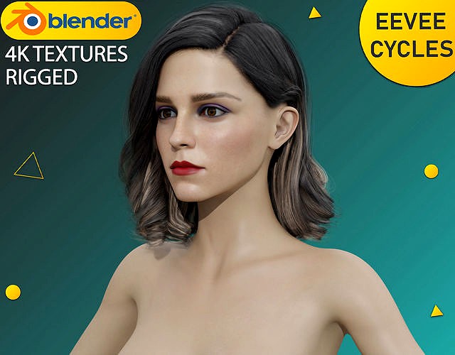 Realistic Advanced Female Character 13 - Rigged - 4K Textures 3d model