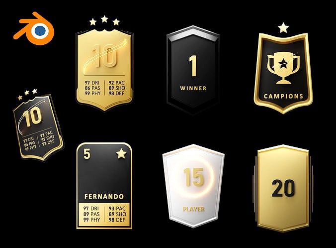 Ultimate SPORT CARD PACK Animated templates for Blender 3d model