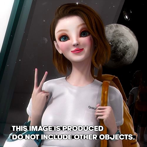 Stylized Digital Actor 3D model Full Body Face Rigged