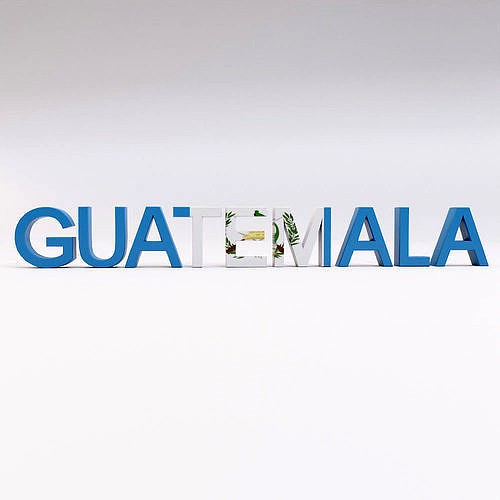 Guatemala country name text 3d model