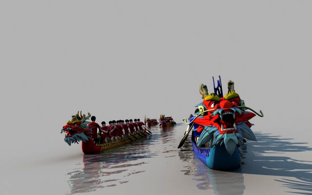 dragon boat 3d model