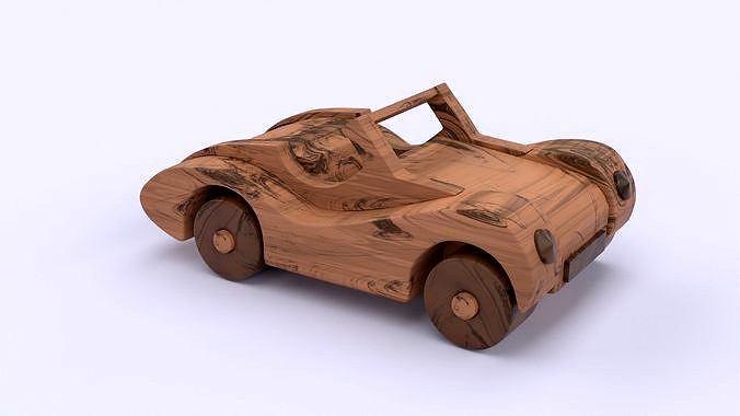 Wood toy car 3d model
