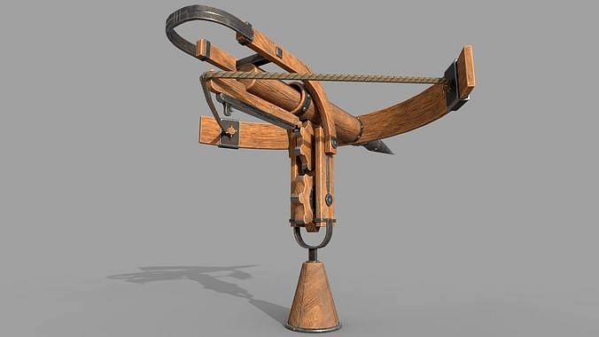 Medieval harpoon weapon PBR low-poly game ready 3d model