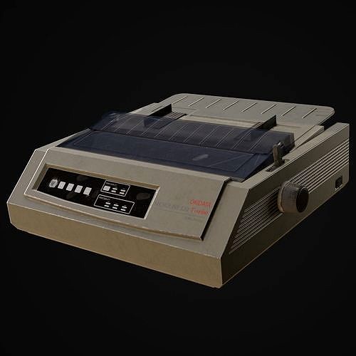 Old printer from 90s okidata 3d model