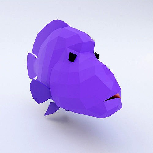 Napoleon fish low poly 3d model