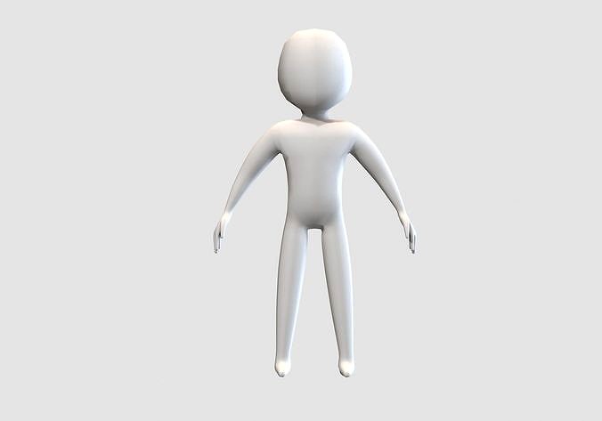 basic cartoon human 3d model