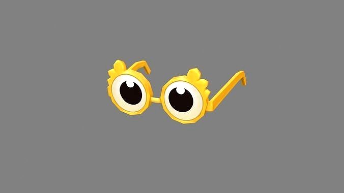 cartoon yellow eye glasses 3d model