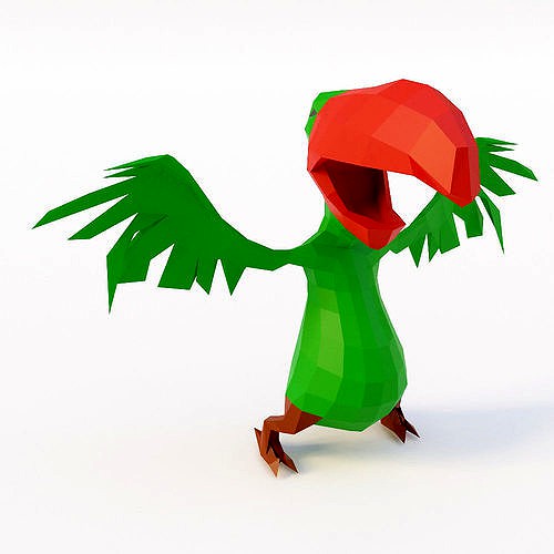 Parrot cartoon bird 3d model