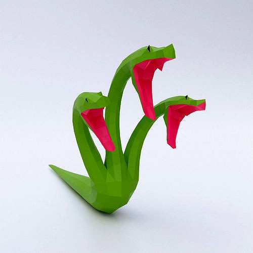 Three headed snake 3d model