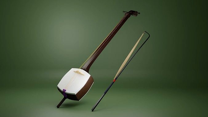 Kokyu-Japanese stringed instrument 3d model