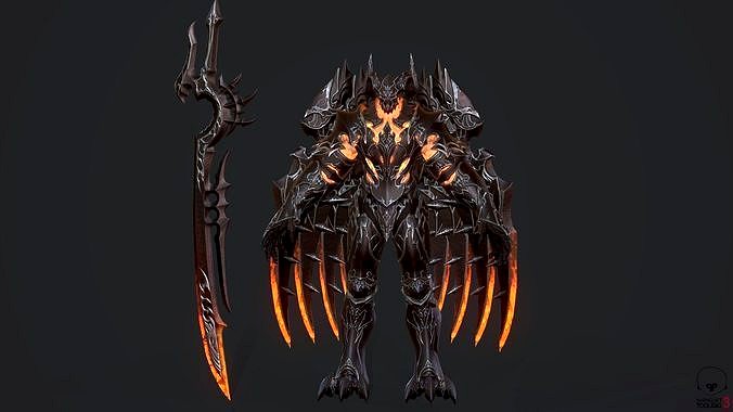 FFCG-H-22-06-0037 Dark King Game animation ready devil weapon 3d model