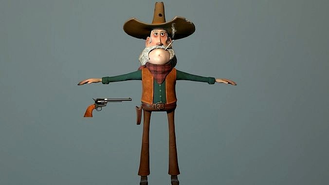 Cowboy stylized character 3d model