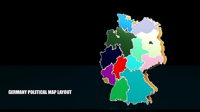 GERMANY POLITICAL MAP LAYOUT 3d model