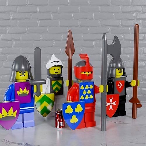 Fully Articulated Classic Lego Knight Maxifig | 3D model