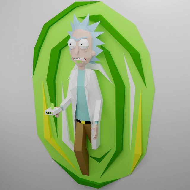 papercraft rick 3d model