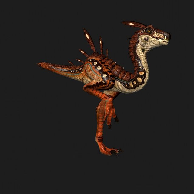 animated raptor dinosaur 3d model