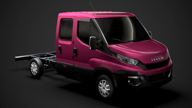 iveco daily crew cab l2 chassis 2014 3d model