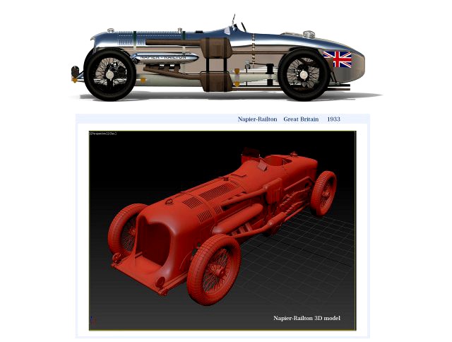 napier-railton race car 3d model