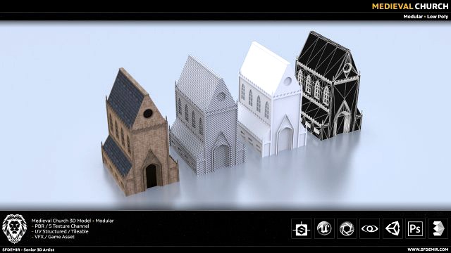 medieval church 3d model