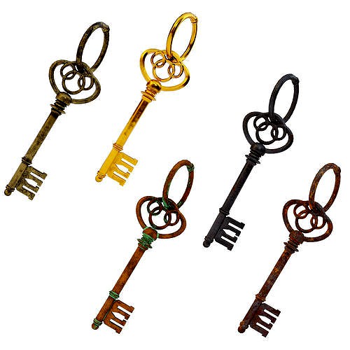 Antique old key 3d model