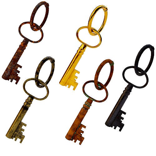 Antique old Key 3d model