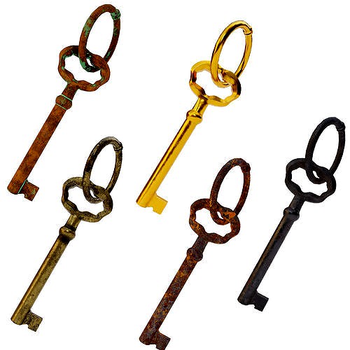 Antique old Key 3d model