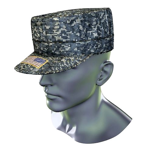 US Army Patrol Cap Digital Camouflage Hat 3d model