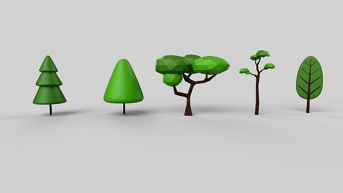 toony trees 3d model