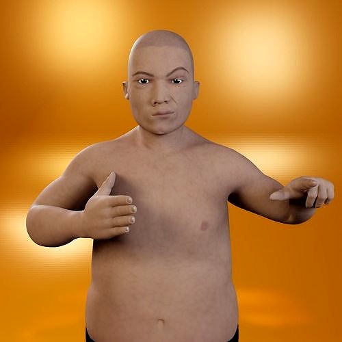 Fat Ninja Samurai 3D Blender Rigged Character model