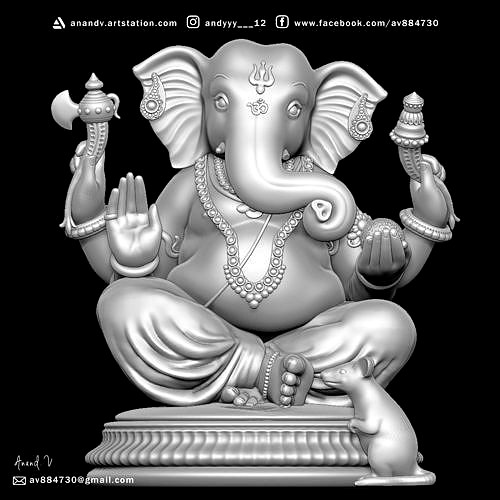 statue of Lord Ganesha 3D printing model | 3D
