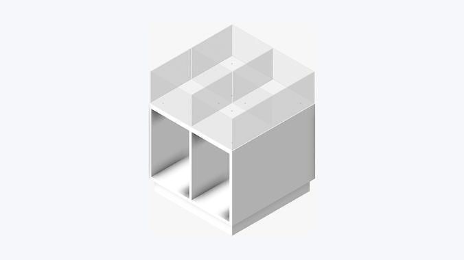 Book Box - Library - Integral - Laminate - Perspex Top 3d model