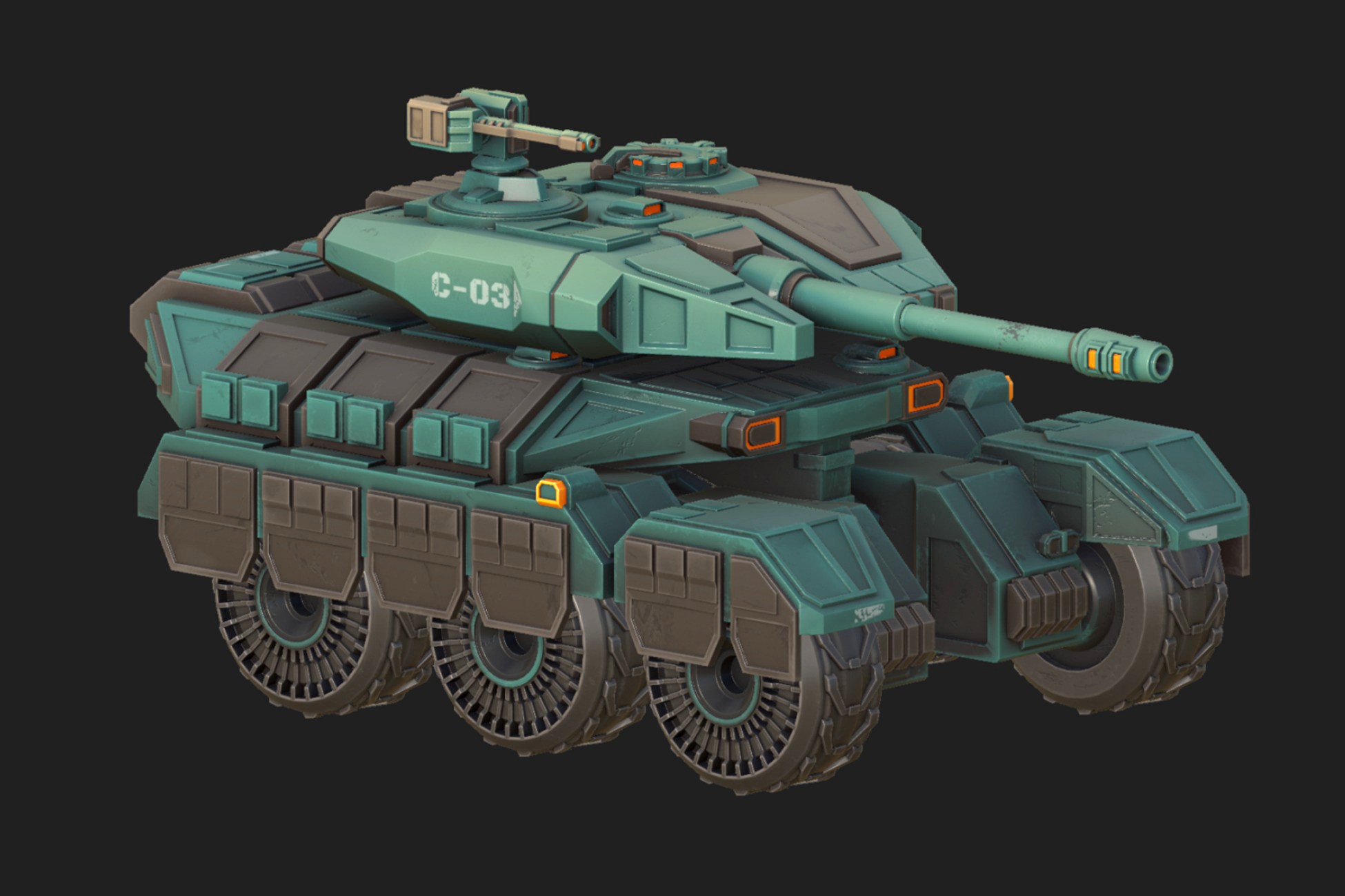 SciFi Heavy Tank 3d model