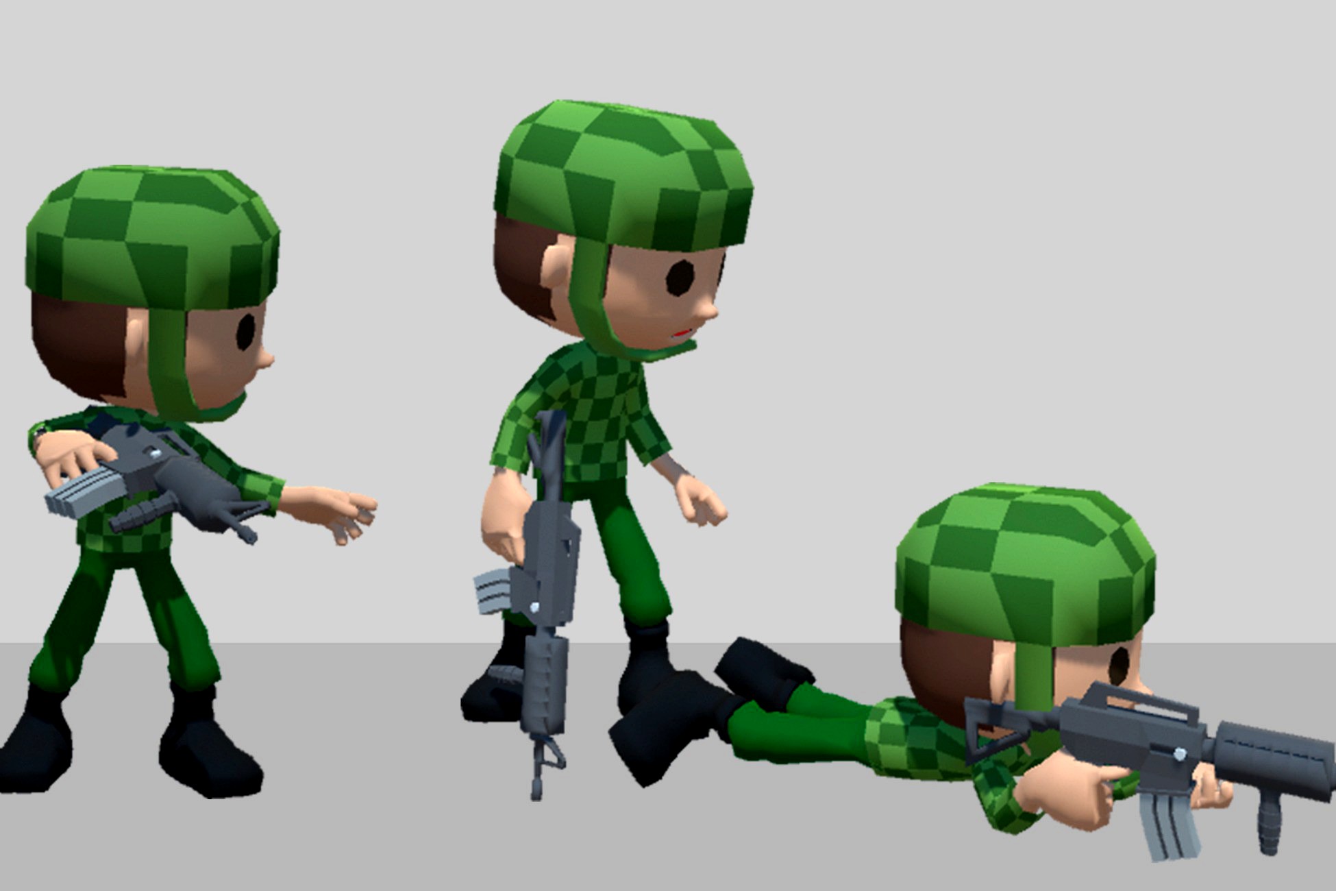 3D Character #015 - Military Man - Animated - Low Poly - FBX model