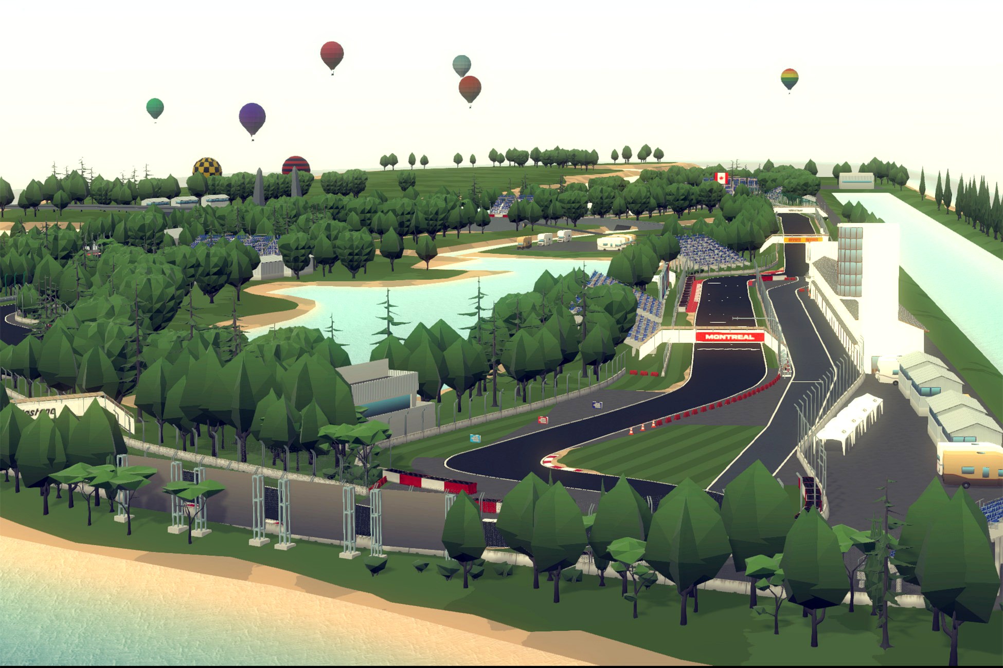Cartoon Race Track Montreal 3d model