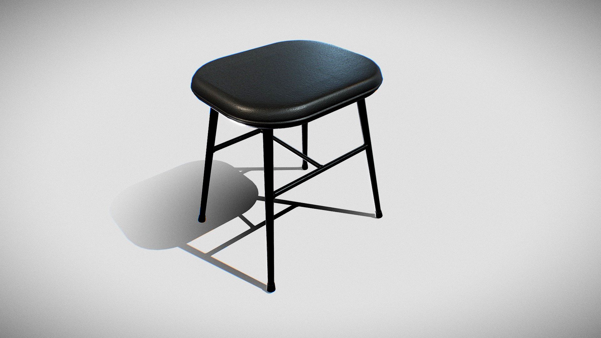 Spine Metal Base Stool-Model 1938 v-01 3d
