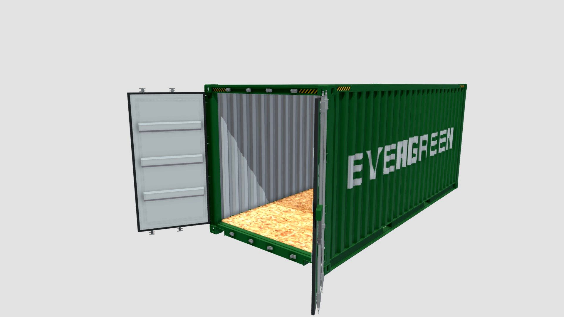 20ft Shipping Container Evergreen 3d model