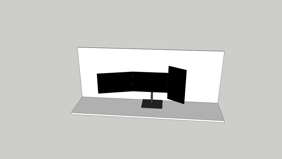 Triple Monitor Setup 3d model