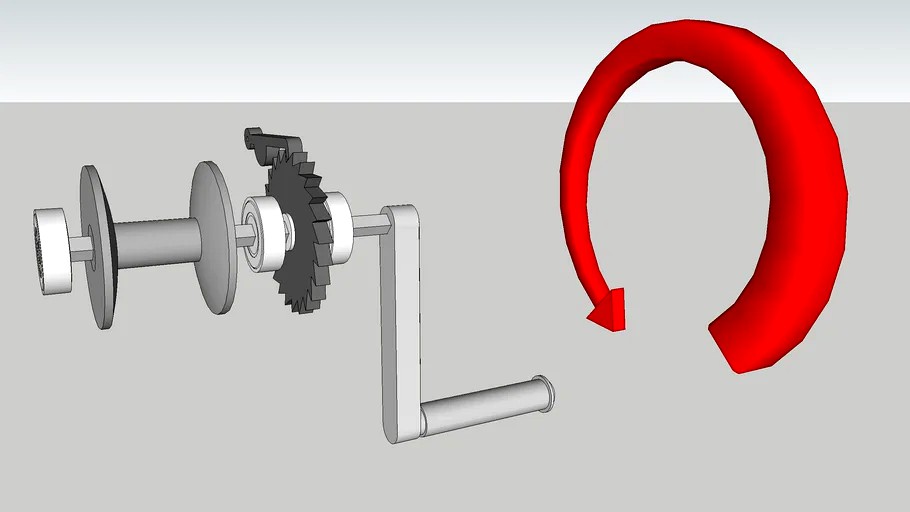 Manual winch setup 3d model