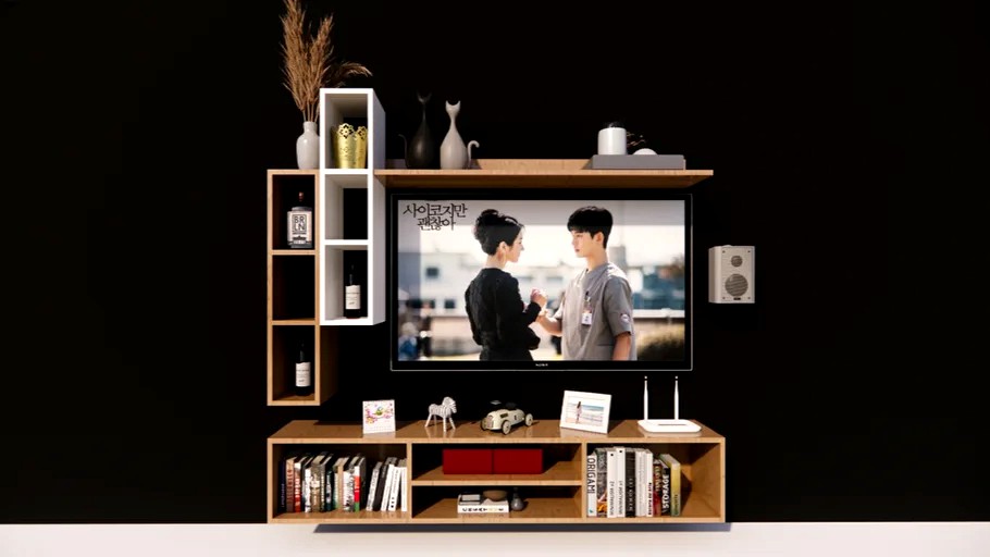 TV Cabinet TV Unit Wall Mount TV TV Wall Design For Living Room MRM STUDIO 3d model