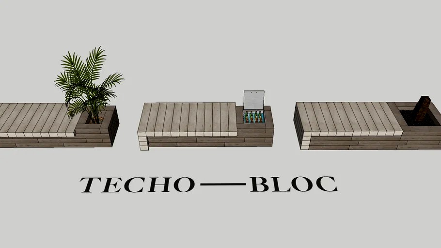 Techo-Bloc - Bench - Borealis 3d model