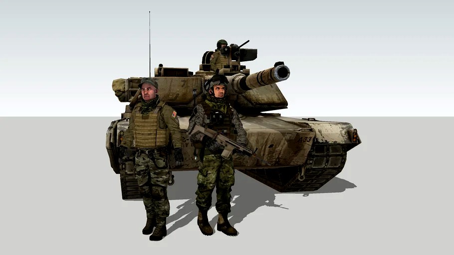 US Army M1A3 Abrams Main Battle Tank - Next Generation Set 01 3d model